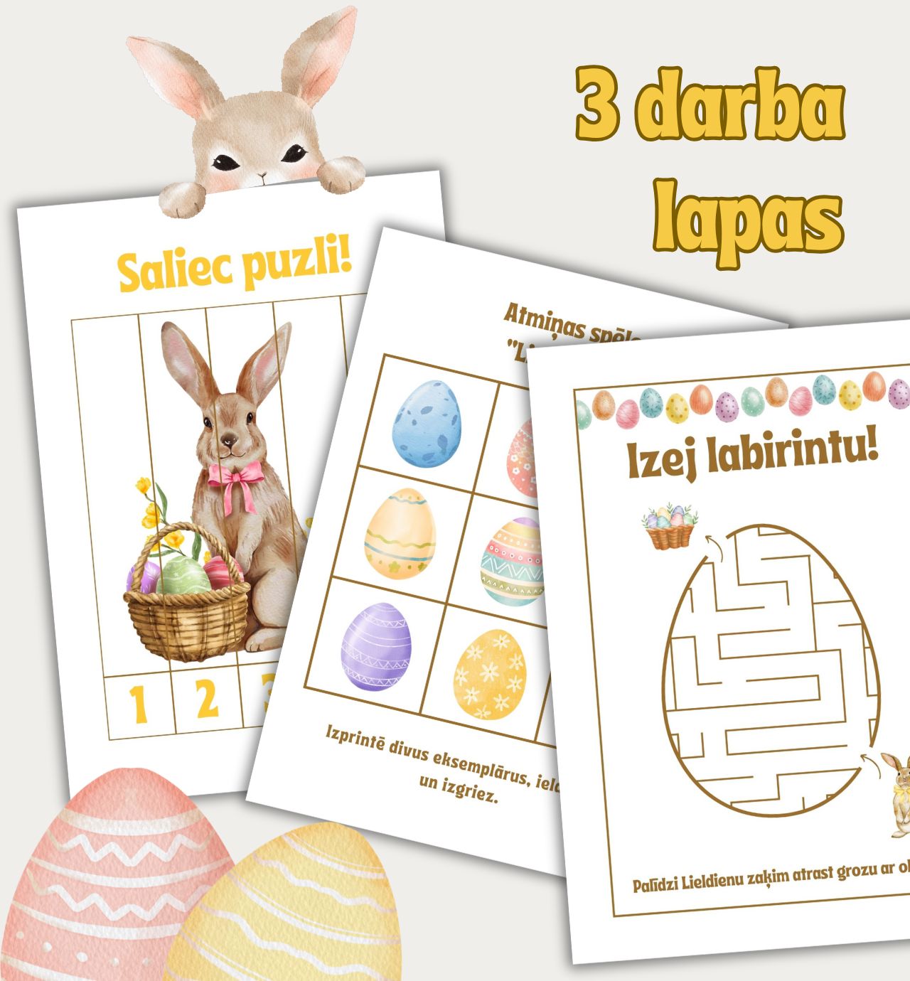 Lieldienu darba lapas (3-5 gadi) - Mācību materiāli