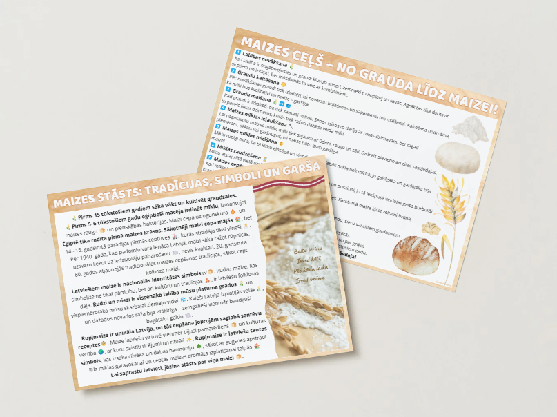 "Maizes ceļš – no grauda līdz maizei" | Latvija - Mācību materiāli