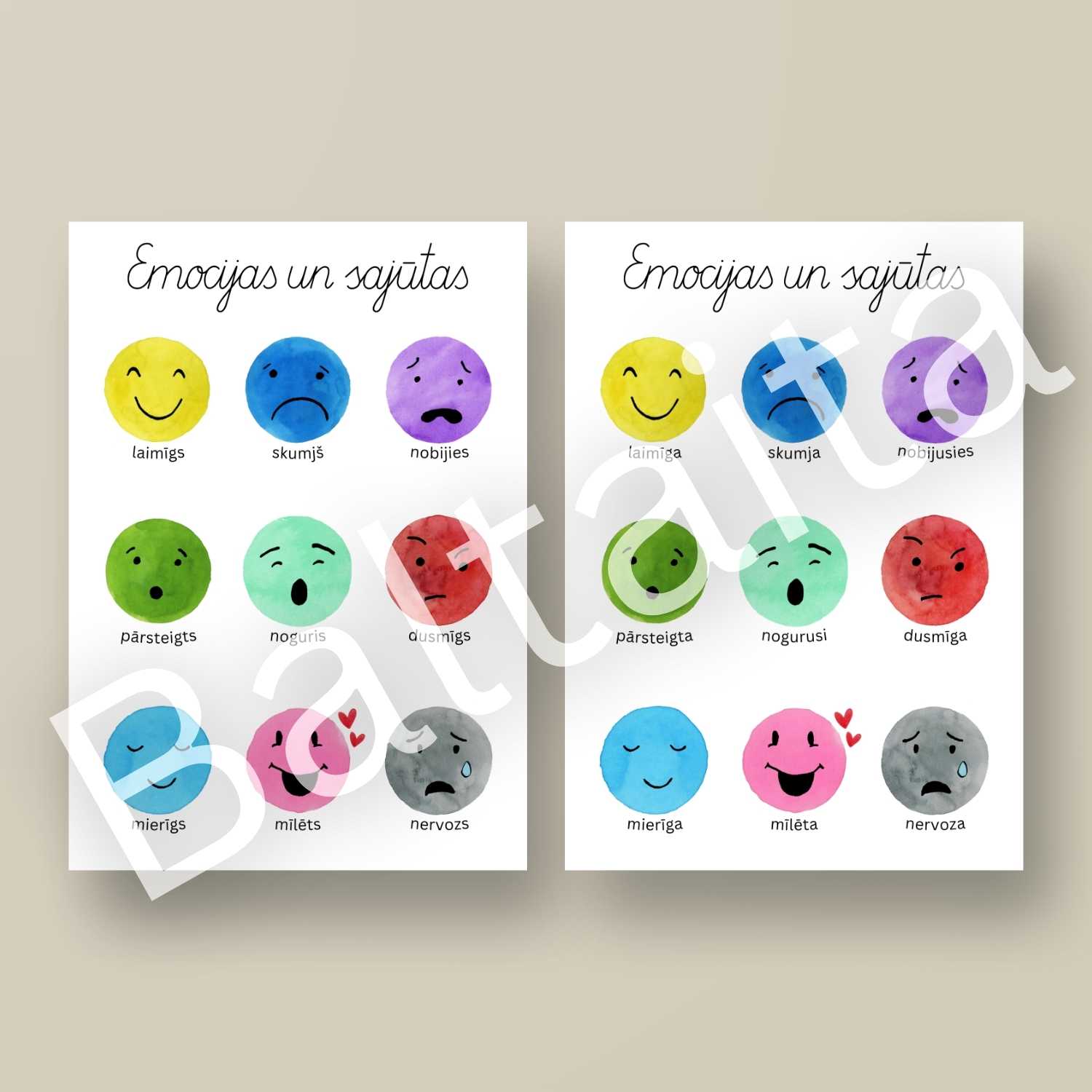 Plakāti "Emocijas un sajūtas" - Mācību materiāli