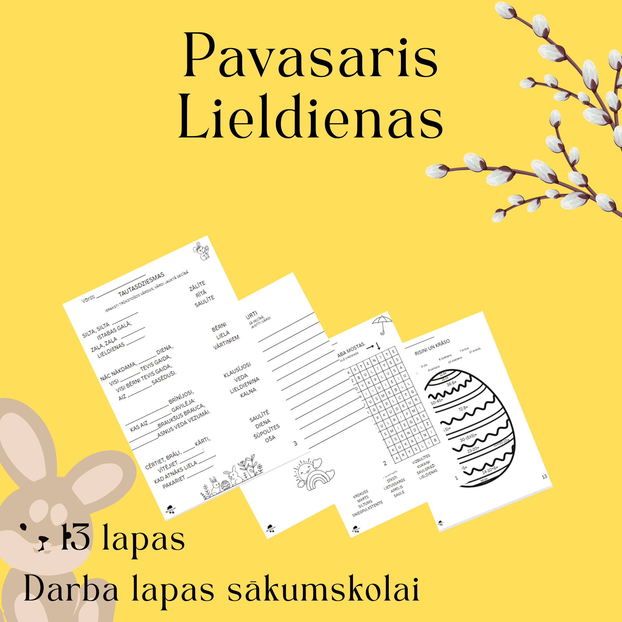 Lieldienas, pavasaris, sākumskolai - Mācību materiāli