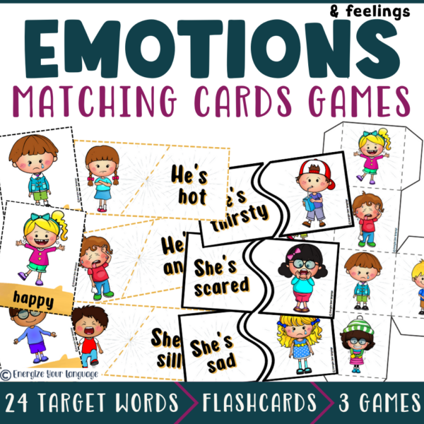 Emotions VocabGames SET: Flashcards, Dominoes, MatchingCards - Mācību ...