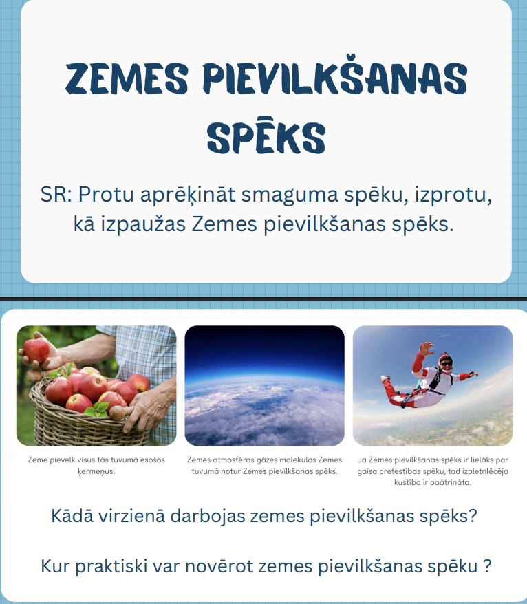 Prezentācija 8.kl Zemes pievilkšanas spēks un svars - Mācību materiāli