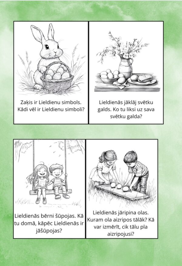 Lieldienu lasāmkartītes - Mācību materiāli