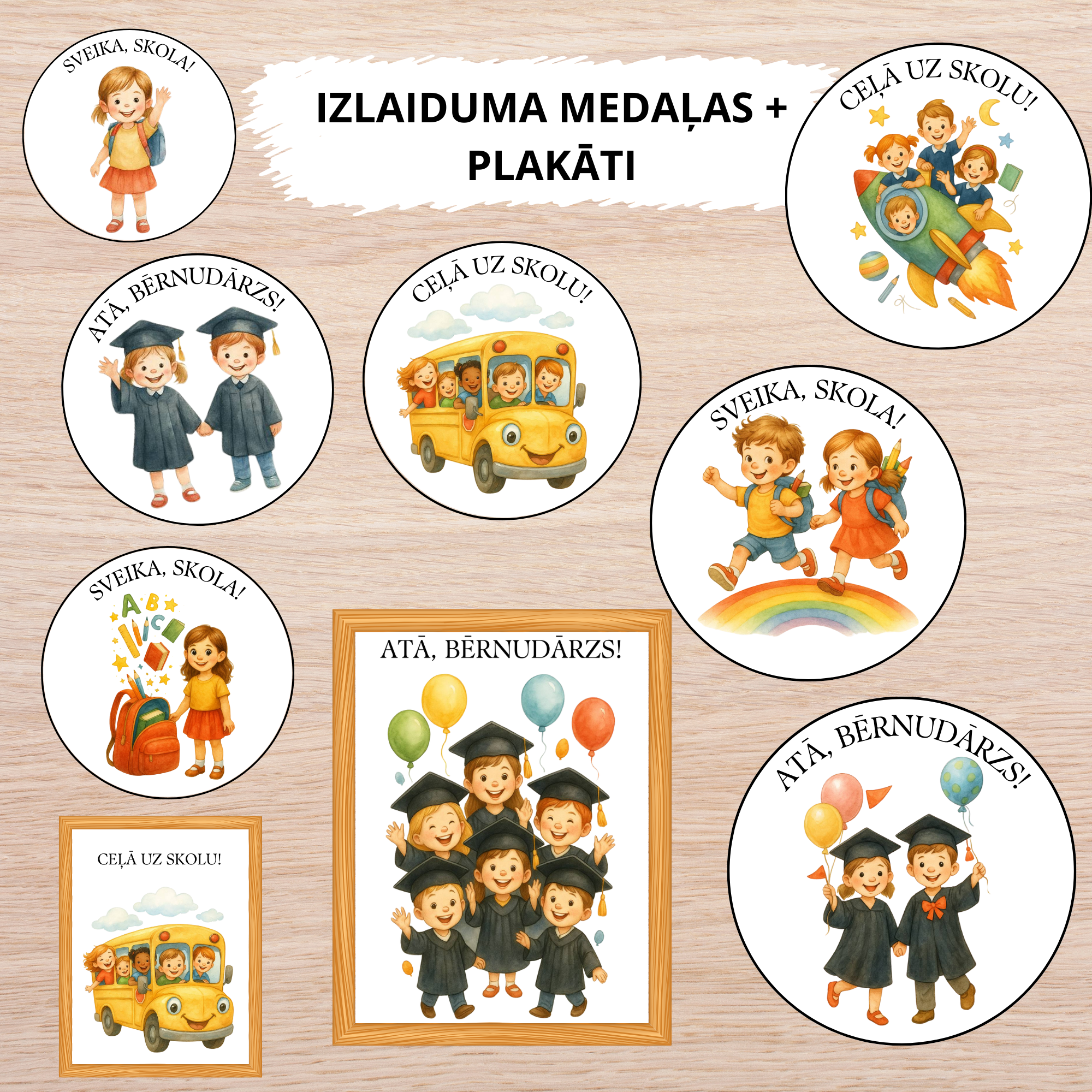 PIRMSSKOLAS IZLAIDUMA MEDAĻAS + PLAKĀTI. - Mācību materiāli