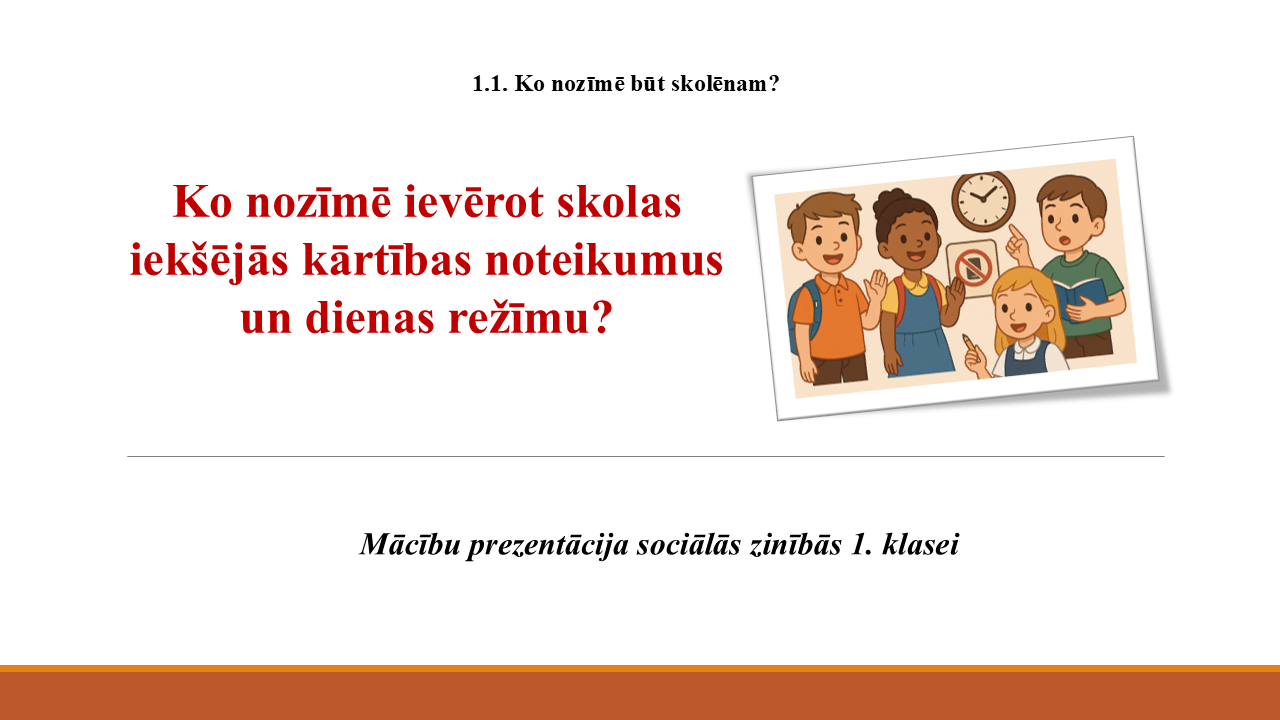 Prezentācijas: Noteikumi, pienākumi, dienas režīms - Mācību materiāli