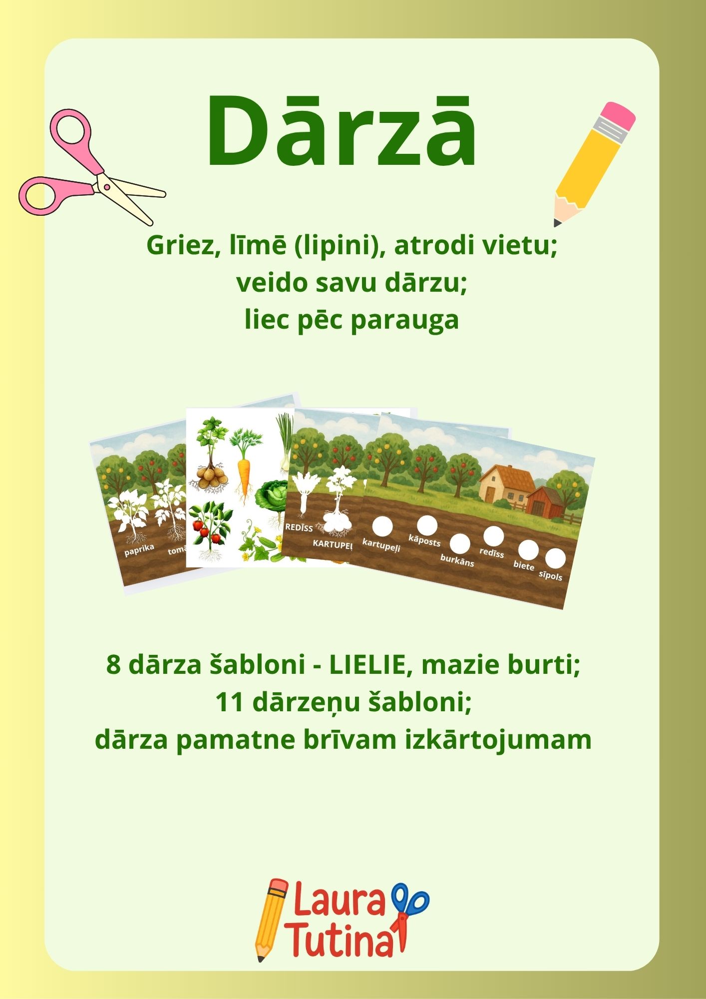Dārzā - Mācību materiāli