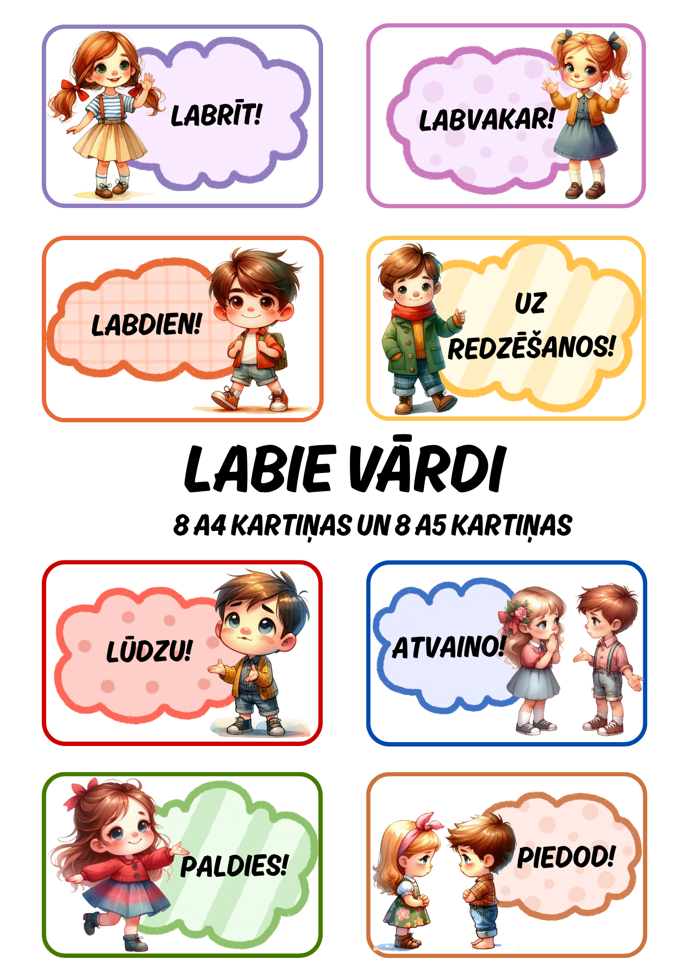 Labie vārdi. - Mācību materiāli