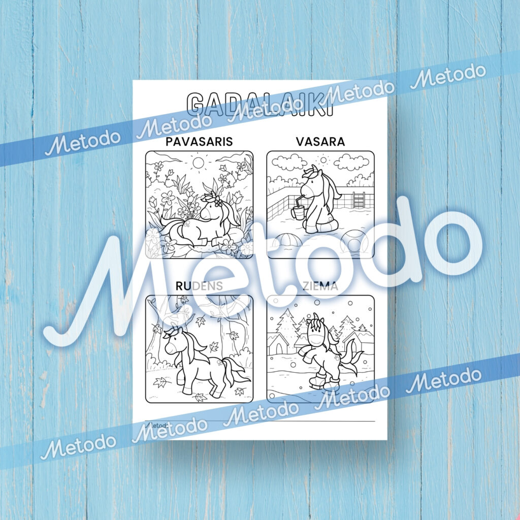 Gadalaiki, vienradzis, krāsojamā lapa - Mācību materiāli