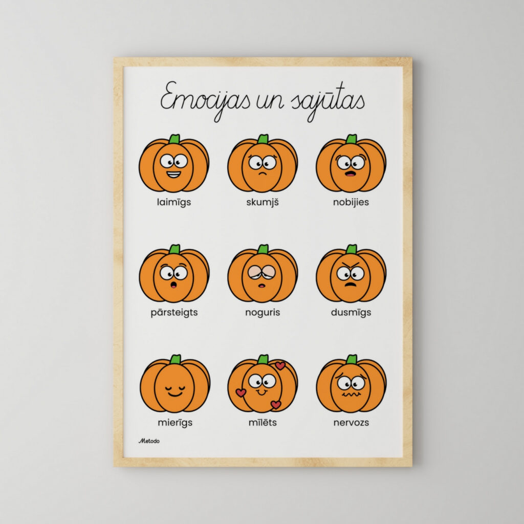Emocijas un sajūtas, ķirbis - plakāts - Mācību materiāli