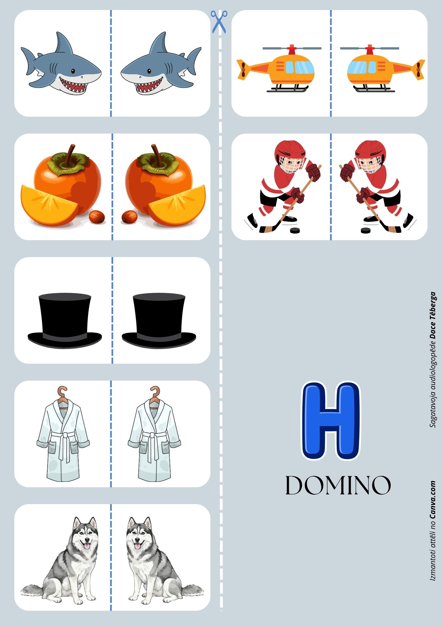 H domino un vārdu plakāts - Mācību materiāli