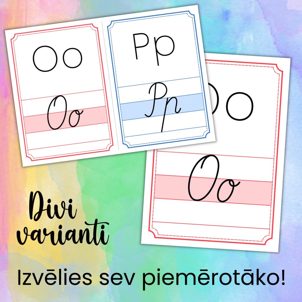 Rakstīto alfabēta burtu plakāti - Mācību materiāli