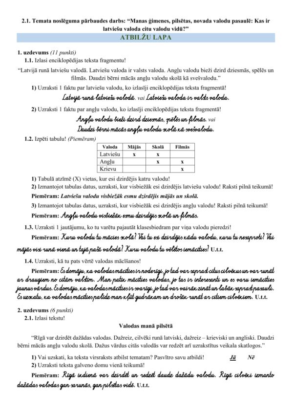 2.1. TND: Kas ir latviešu valoda citu valodu vidū? - Mācību materiāli