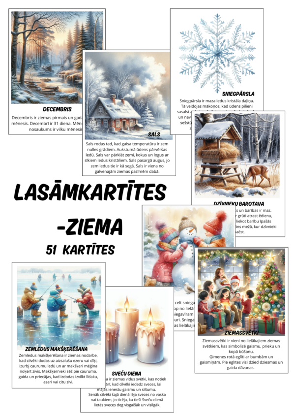 Lasāmkartītes - ziema. - Mācību materiāli