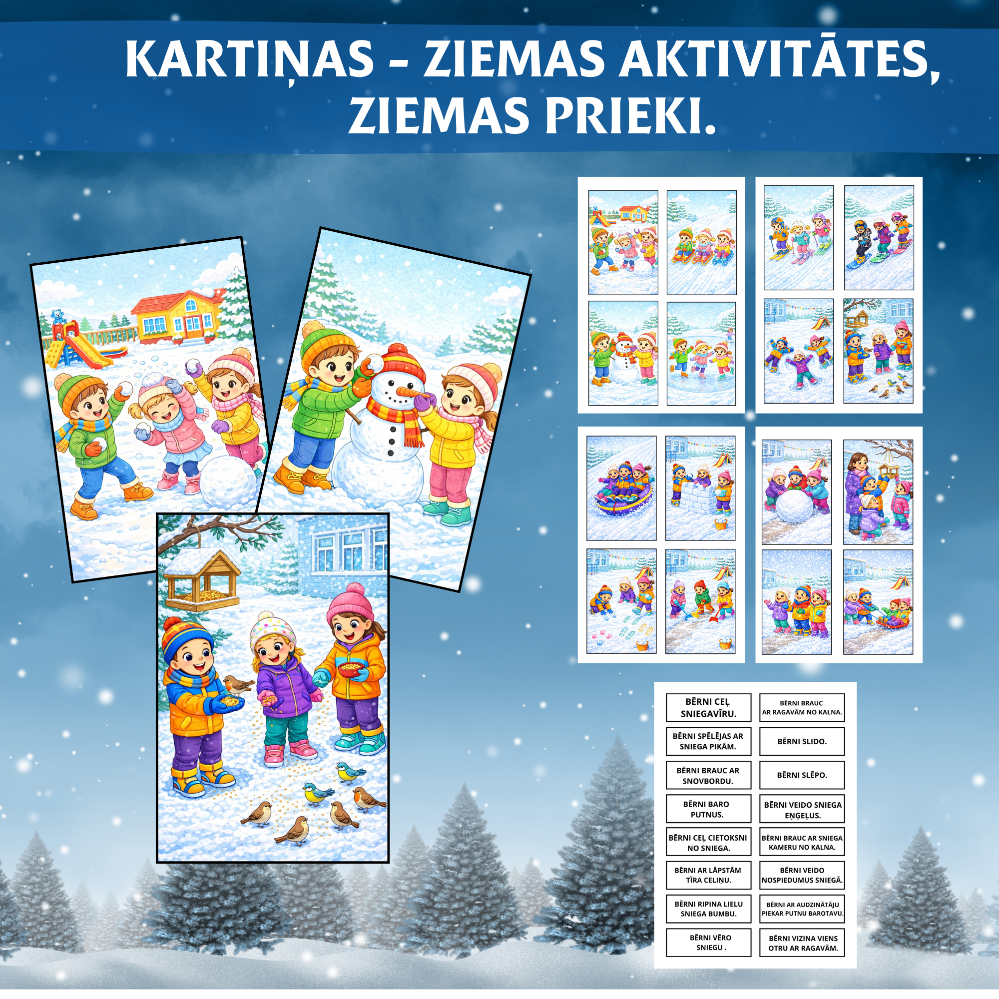 KARTIŅAS - ZIEMAS AKTIVITĀTES, ZIEMAS PRIEKI. - Mācību materiāli