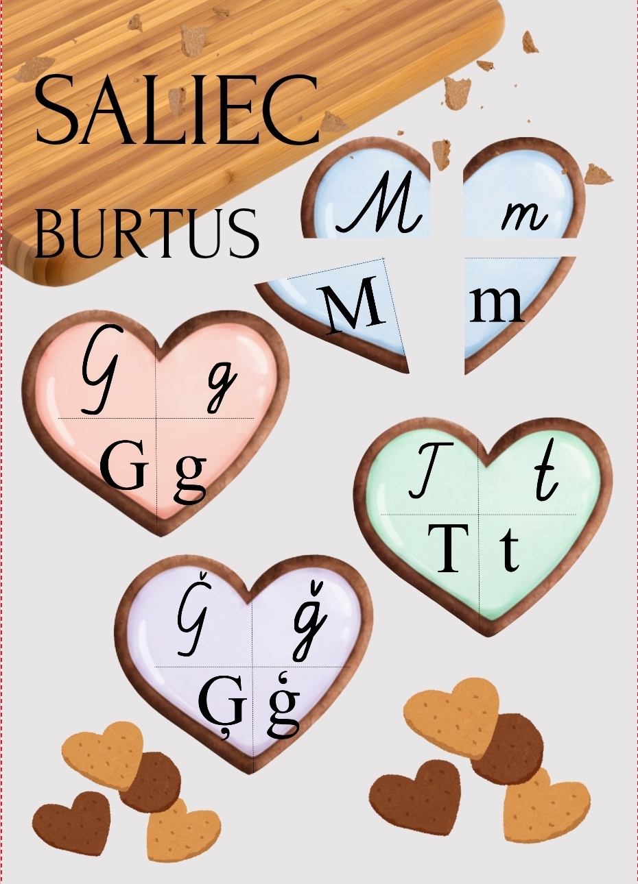 Saliec alfabēta burtus - cepumi - Mācību materiāli