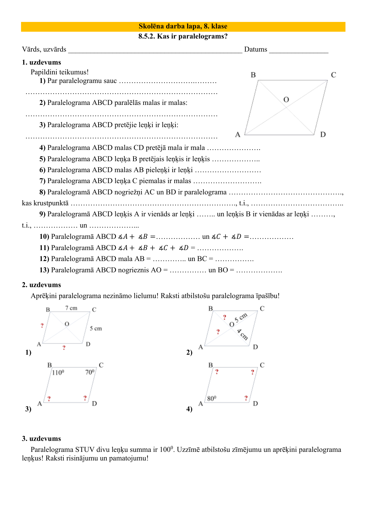 8.5.2. "Kas ir paralelograms?" DL+ATB - Mācību materiāli