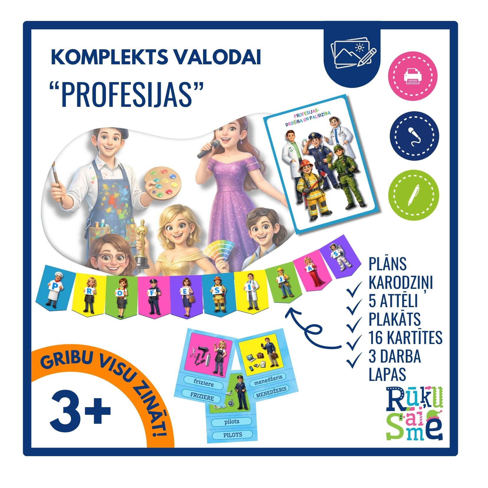 Rotaļdarbība "PROFESIJAS"- cilvēks, plāns, uzskate - Mācību materiāli