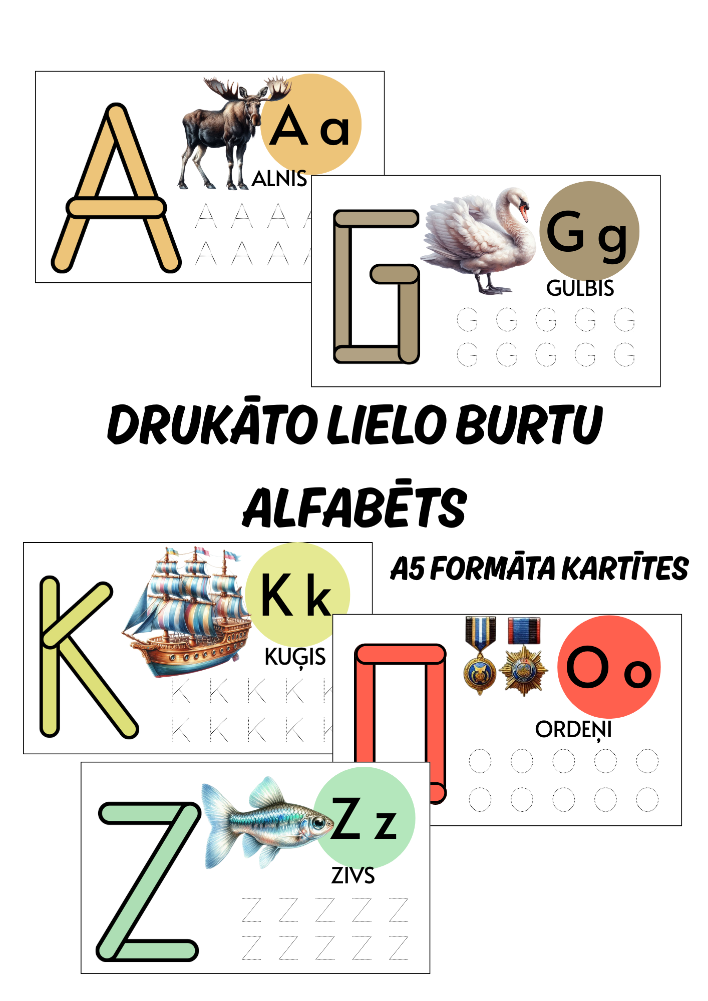 Lielo drukāto burtu alfabēts. - Mācību materiāli